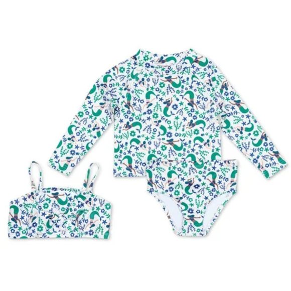 Lily And Dan | Swim | Mermaid Three Piece 2 T Girls Swim Set | Poshmark